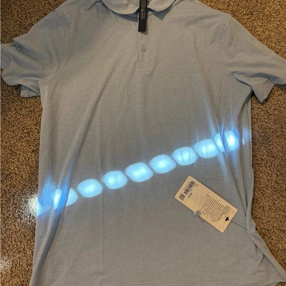 lululemon athletica | Shirts | Lululemon Light Blue Polo Shirt Cream ...